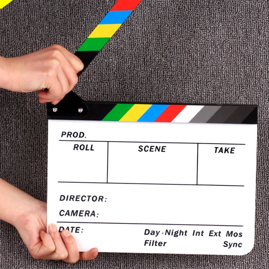 Acrylic-Colorful-Clapperboard-Clapper-Board-Dry-Erase-Director-Cut-TV ...