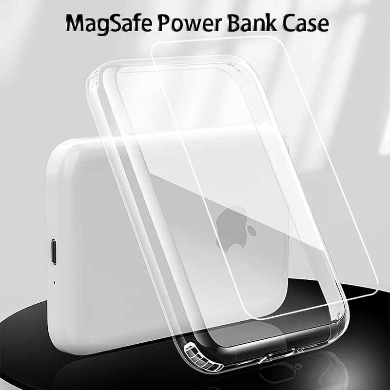 MagSafe-Power-Bank-Case-High-Quality-Transparent-Protection-External ...