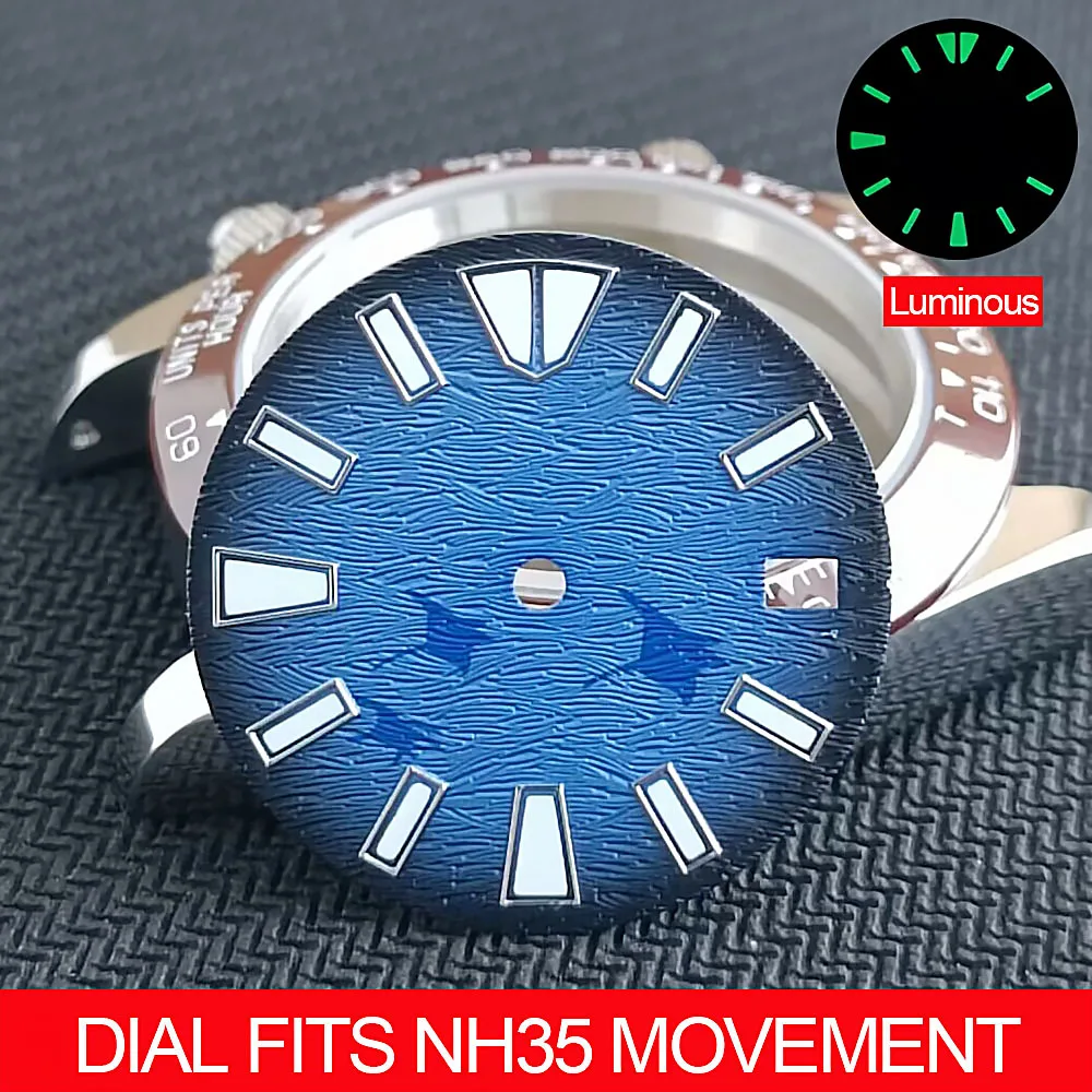 28-5MM-New-Surface-NH35-Dial-Strong-Green-Luminous-Modified-Diving ...