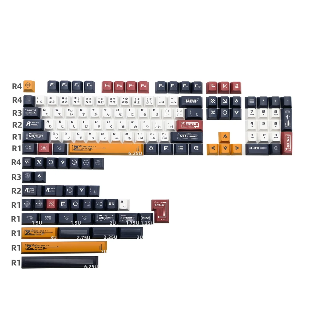 Anime Keycap Japanese 143 Keys Cherry Profile DYE Sublimation PBT Sets ...