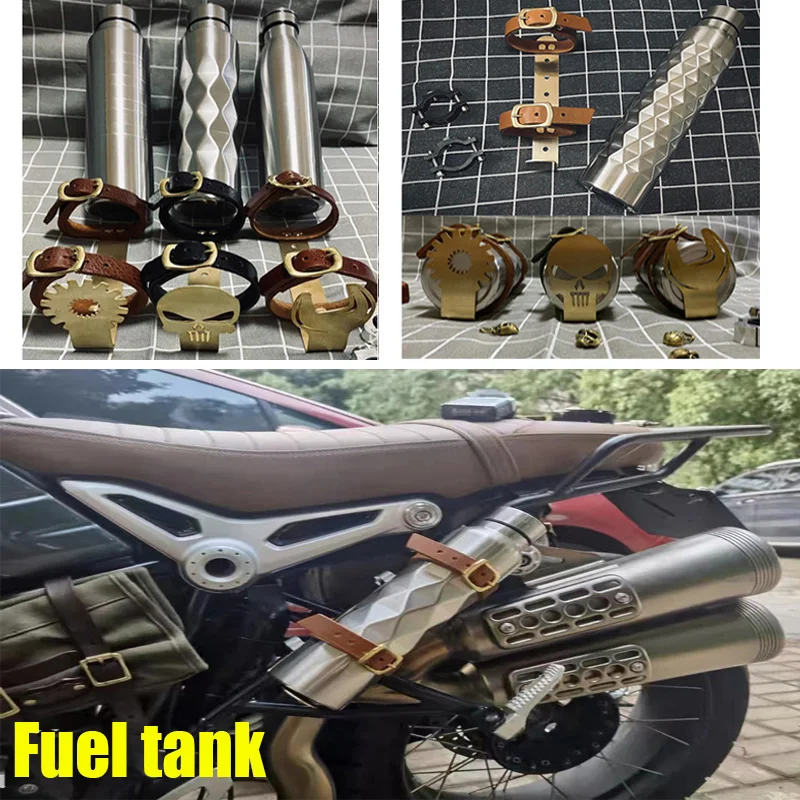 1.2LStainless Steel Motorcycle Fuel Tank Petrol Cans Gas Spare ...