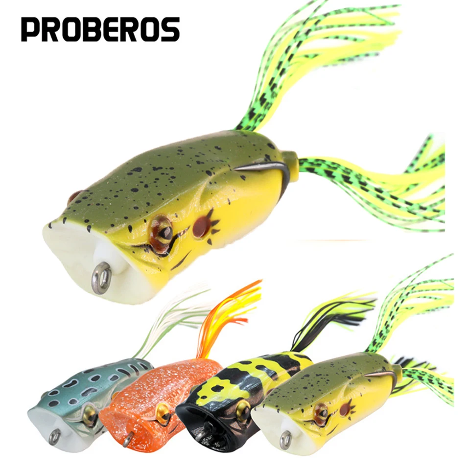 Frog Fishing Lures Topwater Fishing Lures Bionic Soft Frog Bass Pike ...
