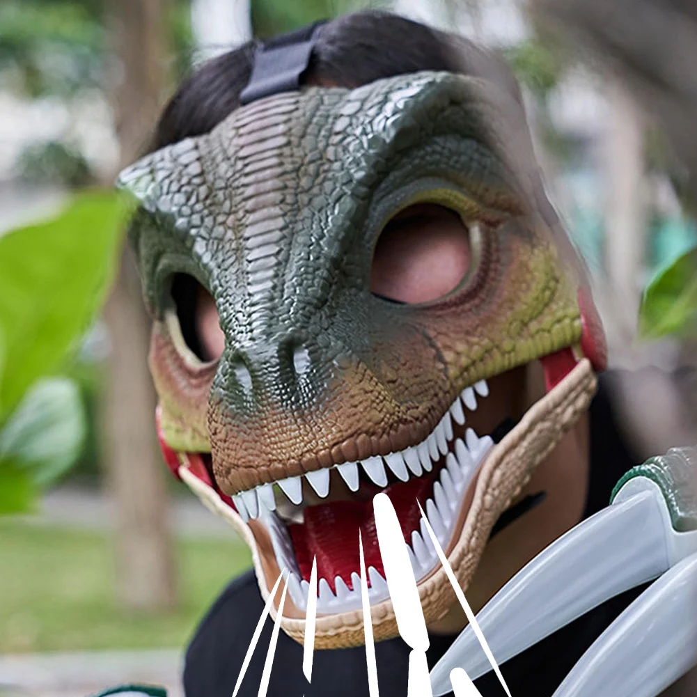 Moving Jaw Dino Mask with Dinosaur Scream Dinosaur Head Face Mask ...