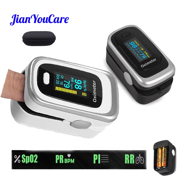 Finger Pulse Fingertip Oled Oximeter Spo2 Pr Pi Rr Blood Oxygen With ...
