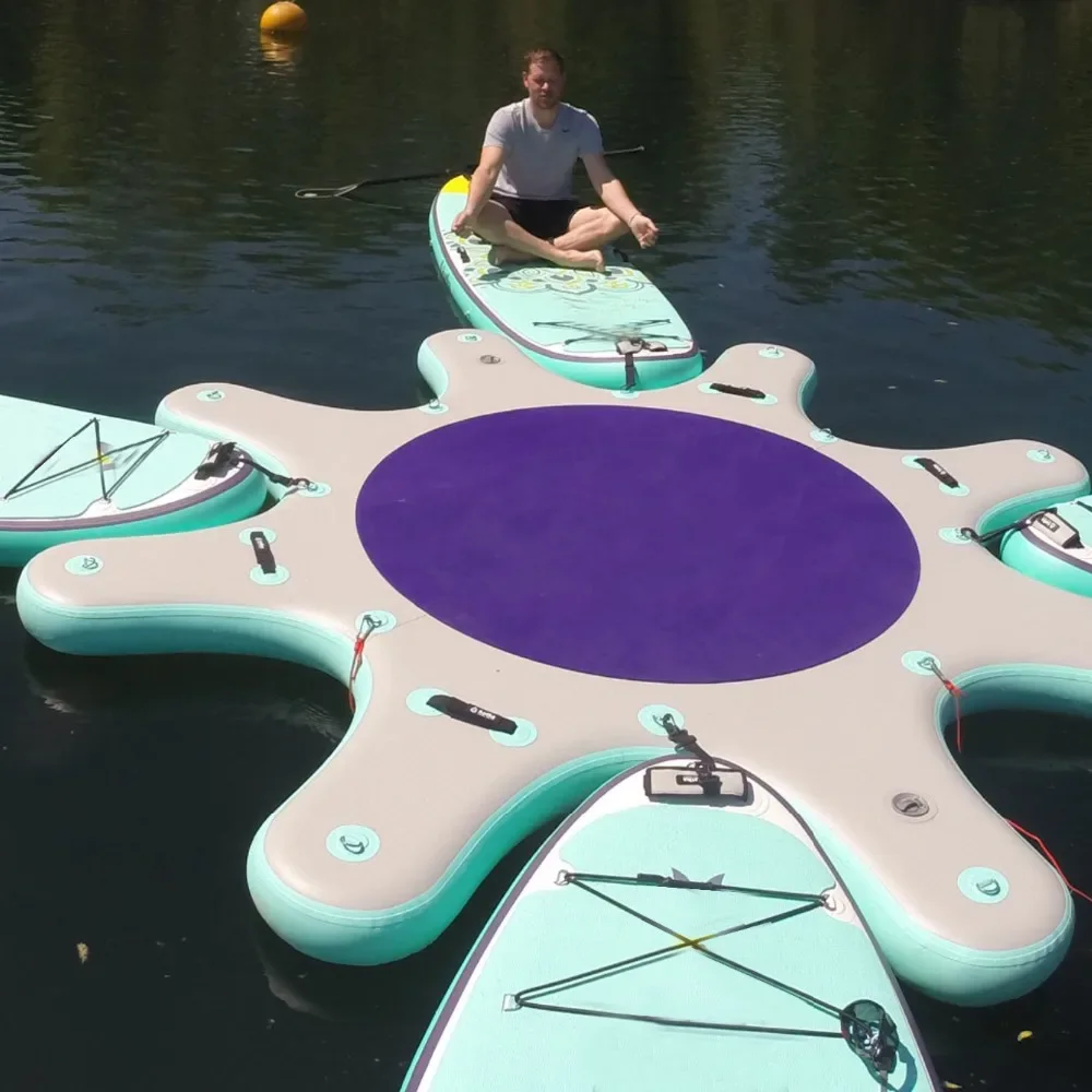2025 New Outdoor Dia 3m Floating Circular Surf Pier Inflatable Paddle ...