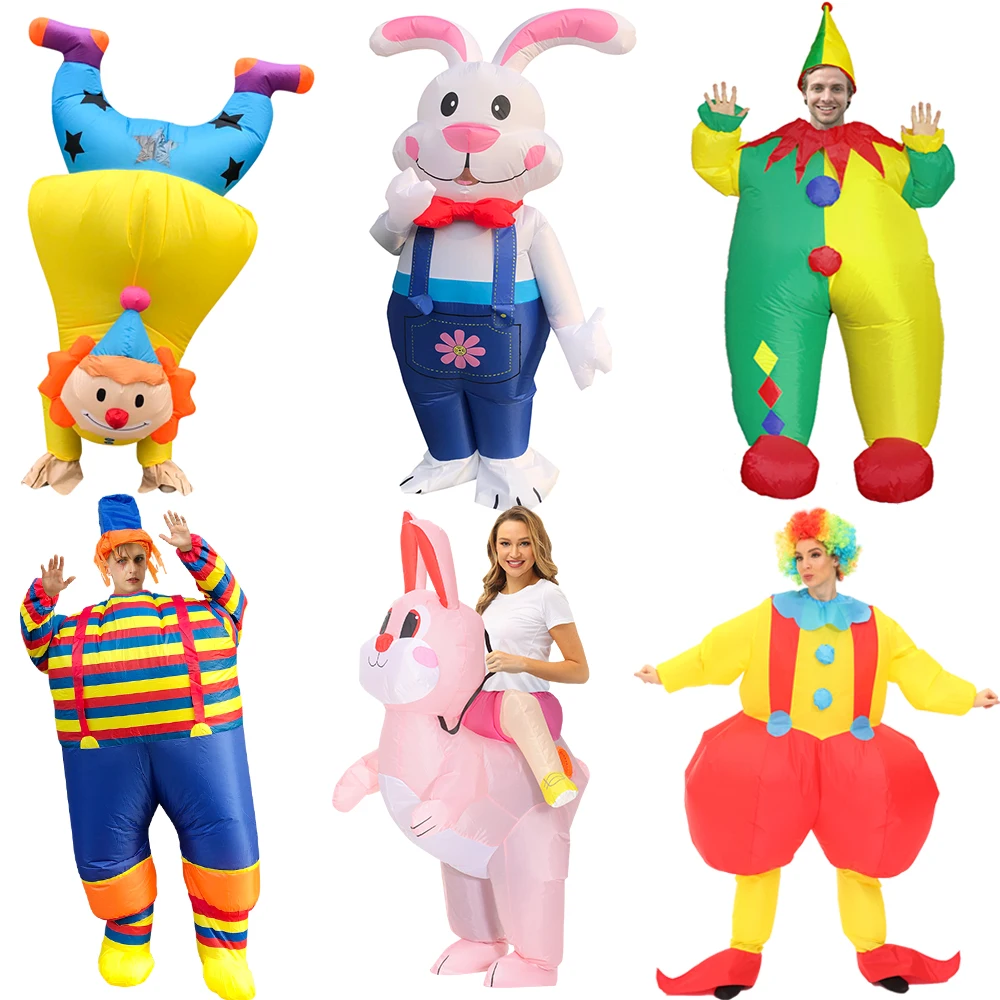 Easter-Bunny-Clown-Adult-Kids-Inflatable-Costume-Funny-Cute-Rabbit ...