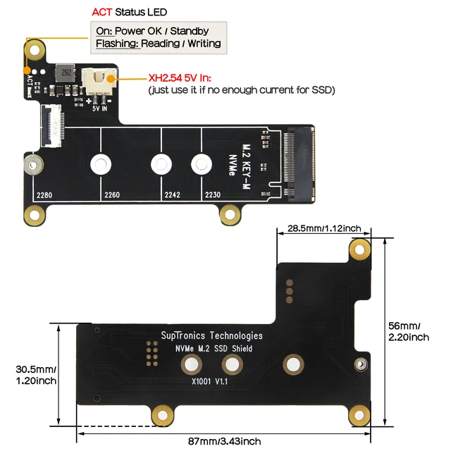 Raspberry Pi 5 Nvme Carte Dual NVMe SSD Shield Geekworm X1004 Pour ...