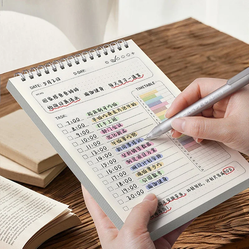 Agenda-Schedules-Daily-Plan-To-Do-List-Diary-Spiral-A5-Notebook-Notepad ...