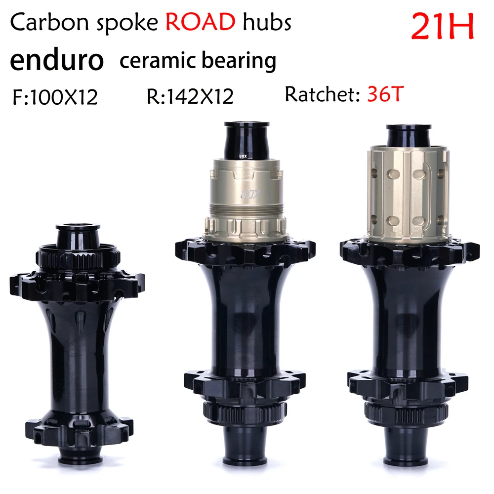 EVANLITE-Unmarked-Carbon-spoke-Road-Hubs-21H-HG-XDR-Front-100X12-Rear ...