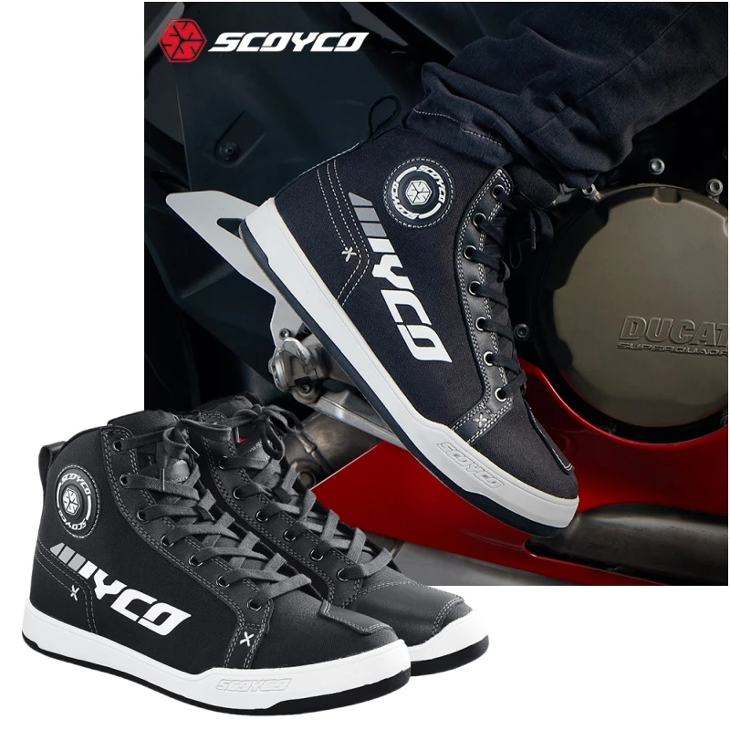 Scoyco Motorcycle Shoes Breathable Shockproof Touring Casual High Ankle ...