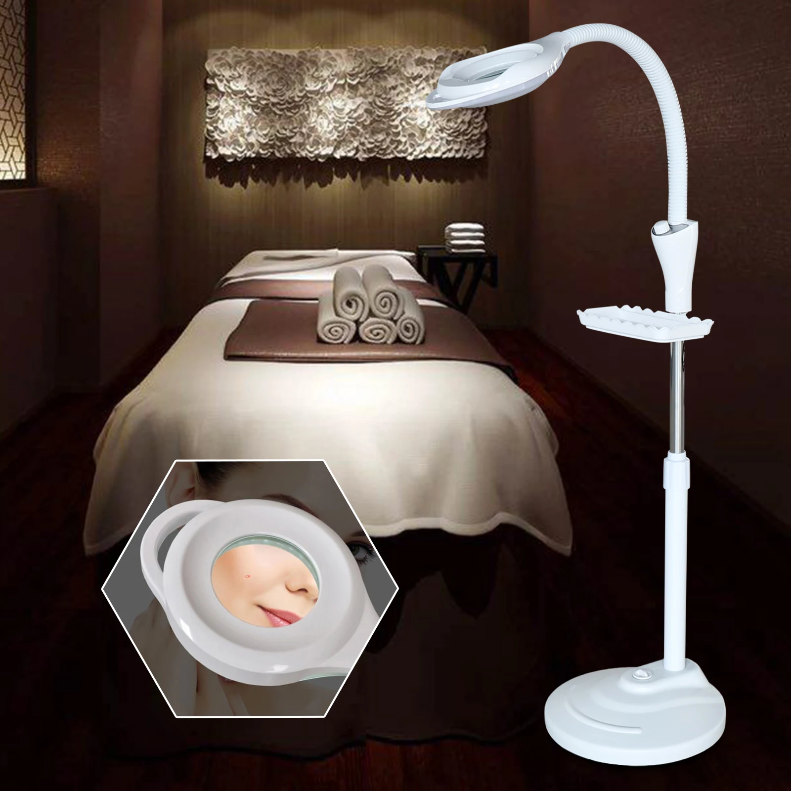 Magnifying Glass LED Light 16x Magnification Floor Stand Lamp Extension ...