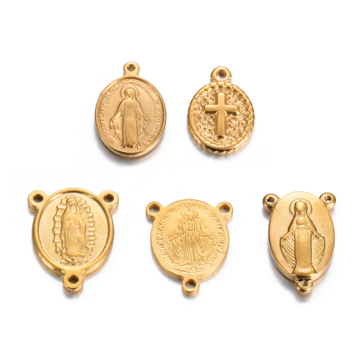 5pcs/lot Fashion Catholic Christian Virgin Mary Stainless Steel Jesus ...