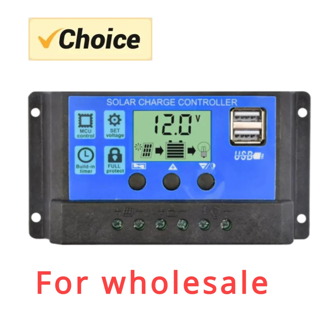Solar-Charge-Controller-12V-24V-PWM-10A-with-Adjustable-LCD-Display ...