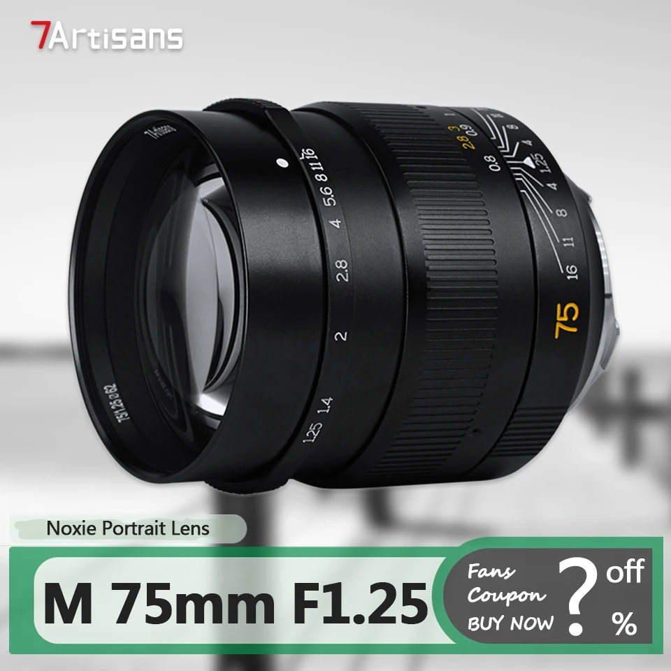 7artisans M 75mm F1.25 Full Frame Large Aperture Camera Lens for ...