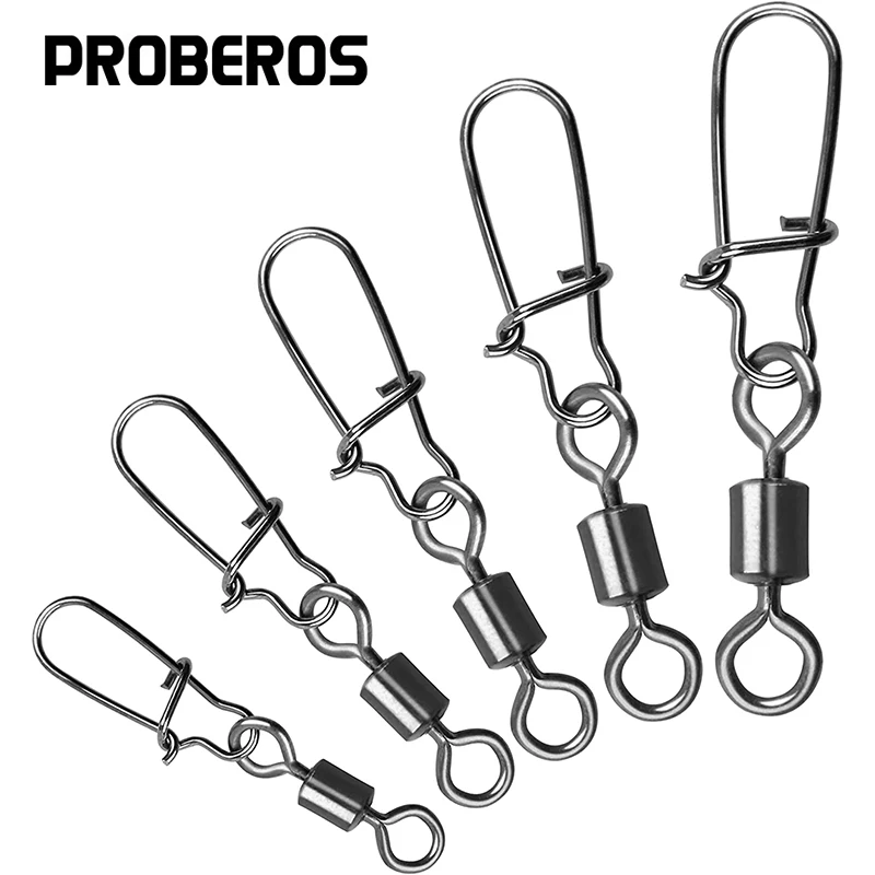PRO-BEROS-50PCS-Fishing-Rolling-Swivels-Snaps-Kit-High-Strength-Fishing ...