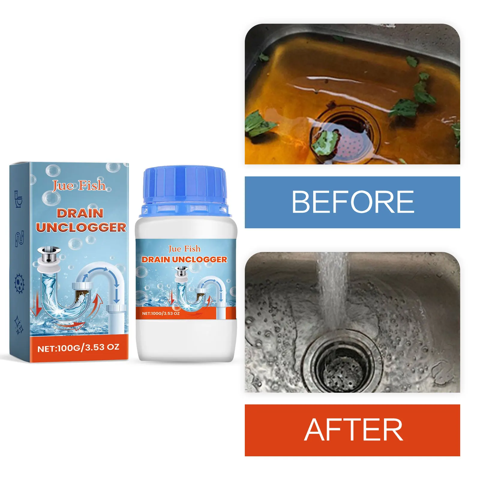 Pipe Clog Dredging Powder Water Piping Drain Cleaner Ditch Cleaning ...