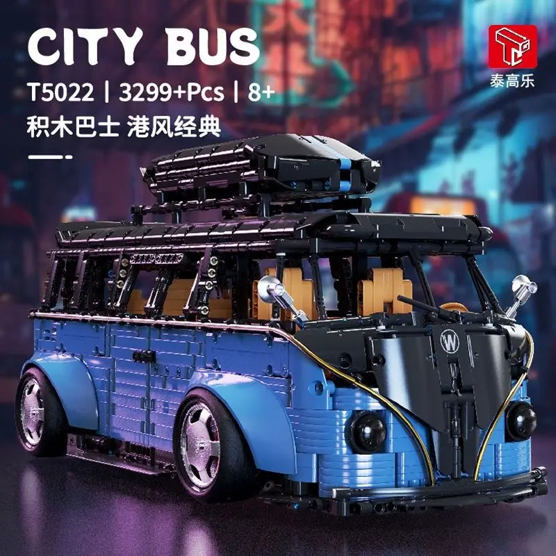 IN-STOCK-High-Tech-T5022-3299Pcs-RC-APP-T1-Bus-Camper-Van-Car ...