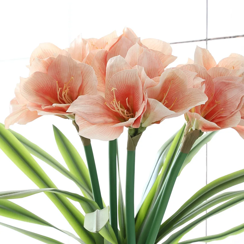 1 PCS 60cm High Quality Artificial Barbadoslily Hippeastrum Rutilum ...