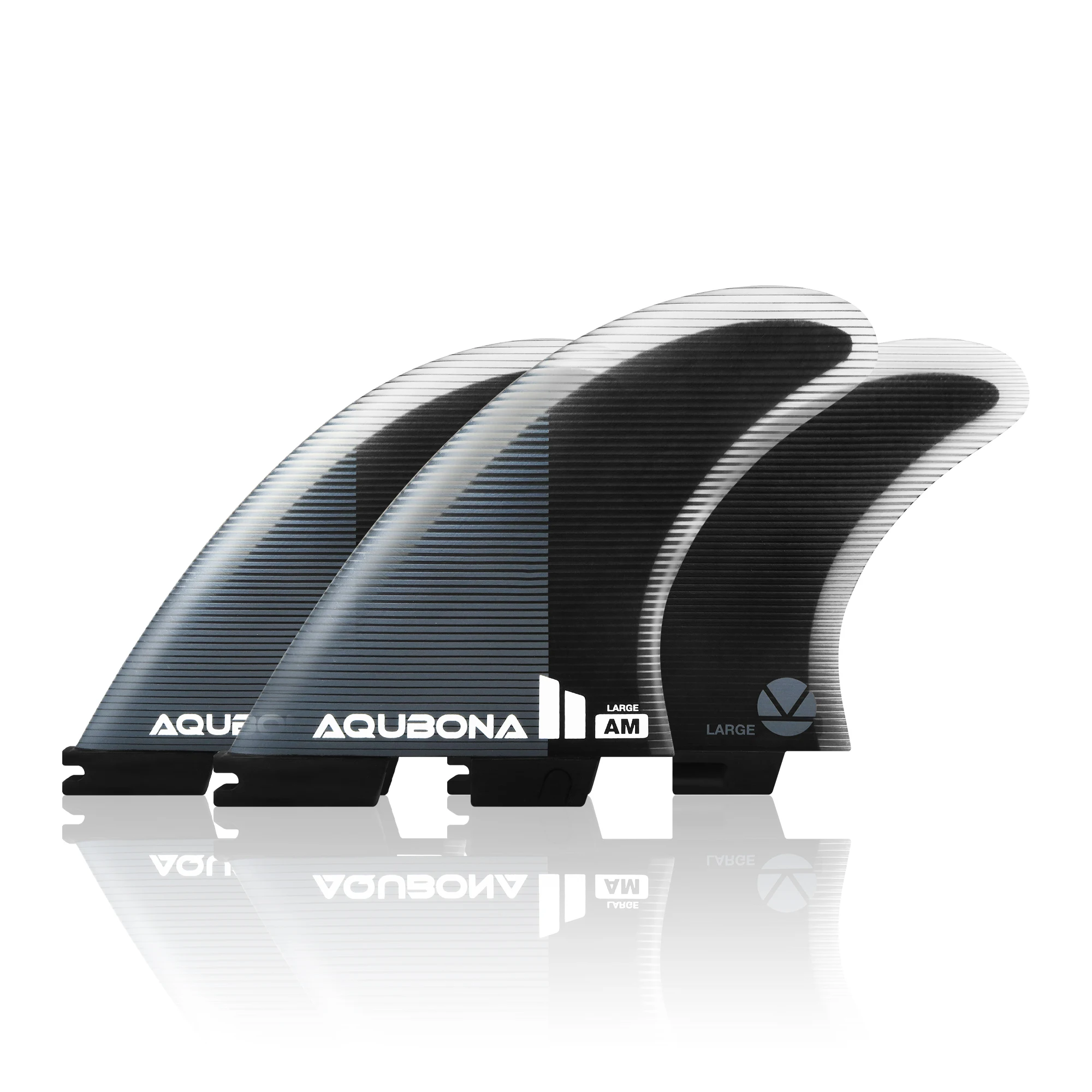 AQUBONA Surfboard Fins Twin Tab Tri 3 Fin Set Fiberglass Dual Tab Fins ...