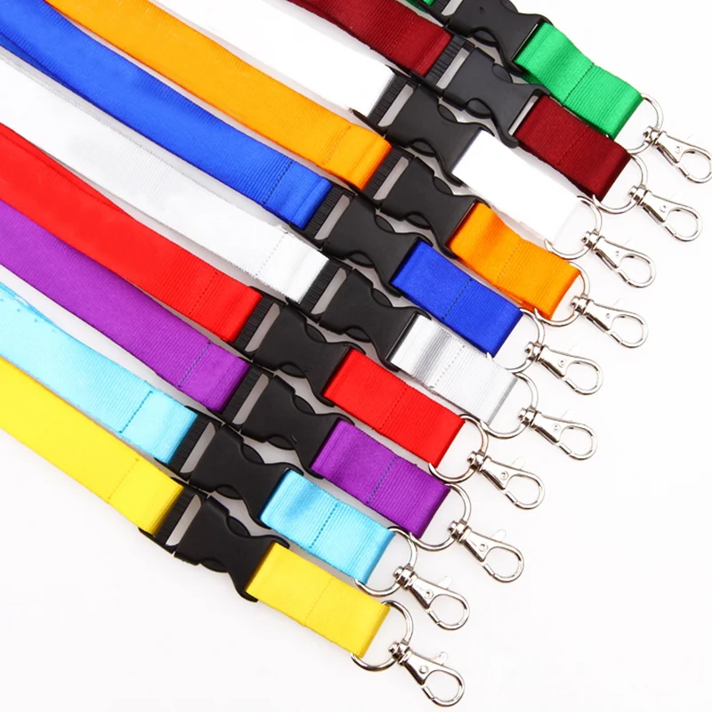 1-PC-2cm-Wide-Colorful-Black-Blank-Plain-Key-Lanyard-Badge-ID-Holders ...