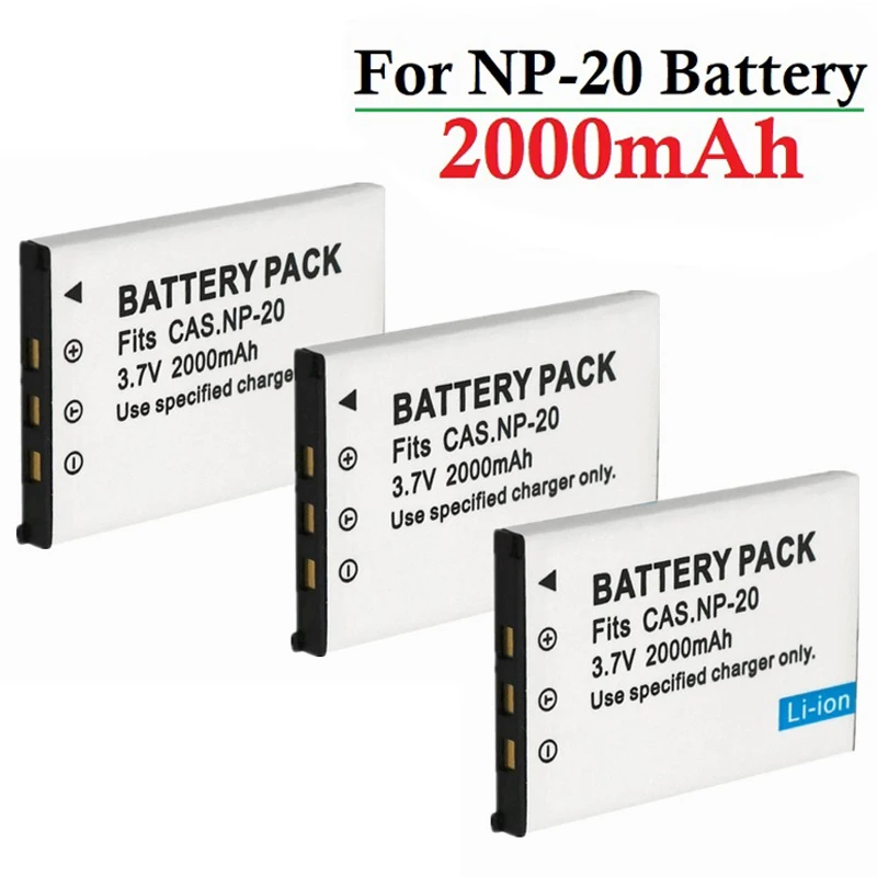 Batería NP20 de 2000mAh para Casio EX-Z7 Z8 Z11 Z60 Z65 Z70 Z75 Z77 M1 ...