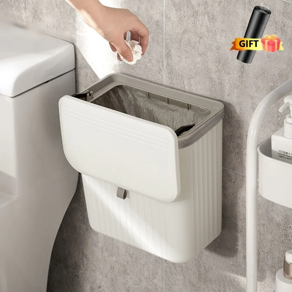 8-12L-Bathroom-Trash-Can-with-Lid-Wall-Mounted-Dustbin-Hanging-Trash ...