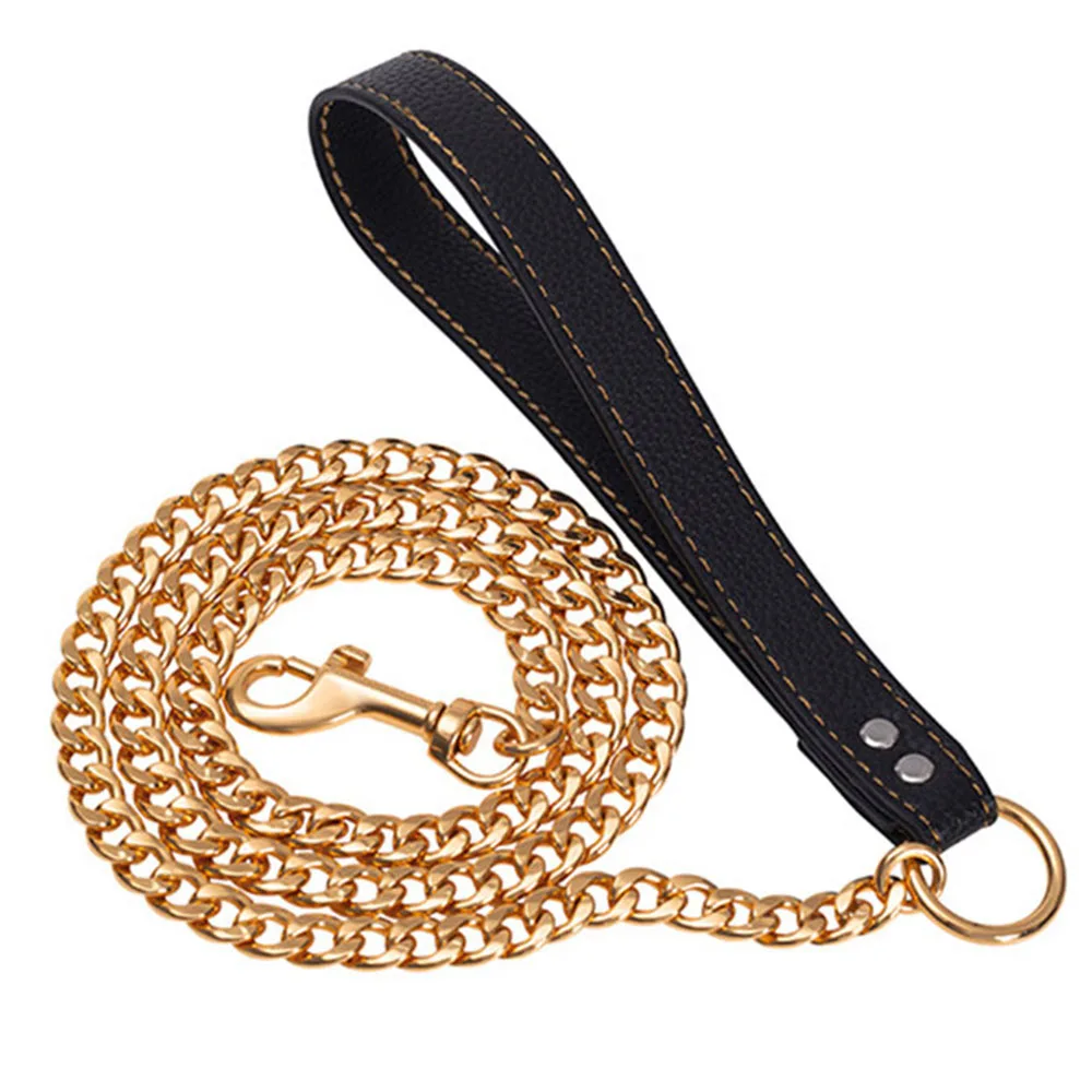 316L-Stainless-Steel-Dog-Leash-Sturdy-Cuban-Link-Chain-for-Dogs-Gold ...