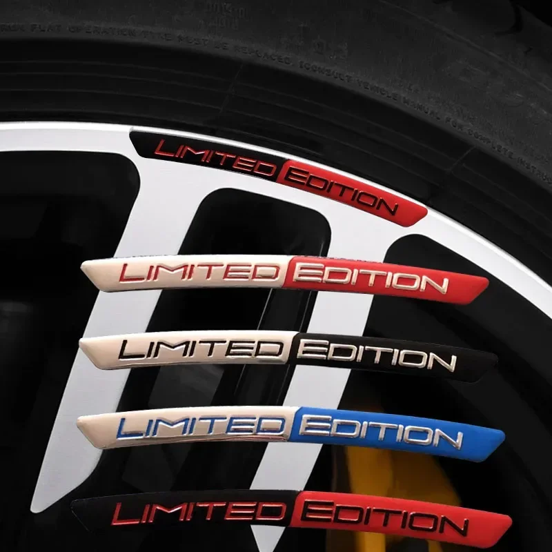 4x Aluminium LIMITED EDITION Emblem Car Wheel Hub Stickers Decal Tire ...