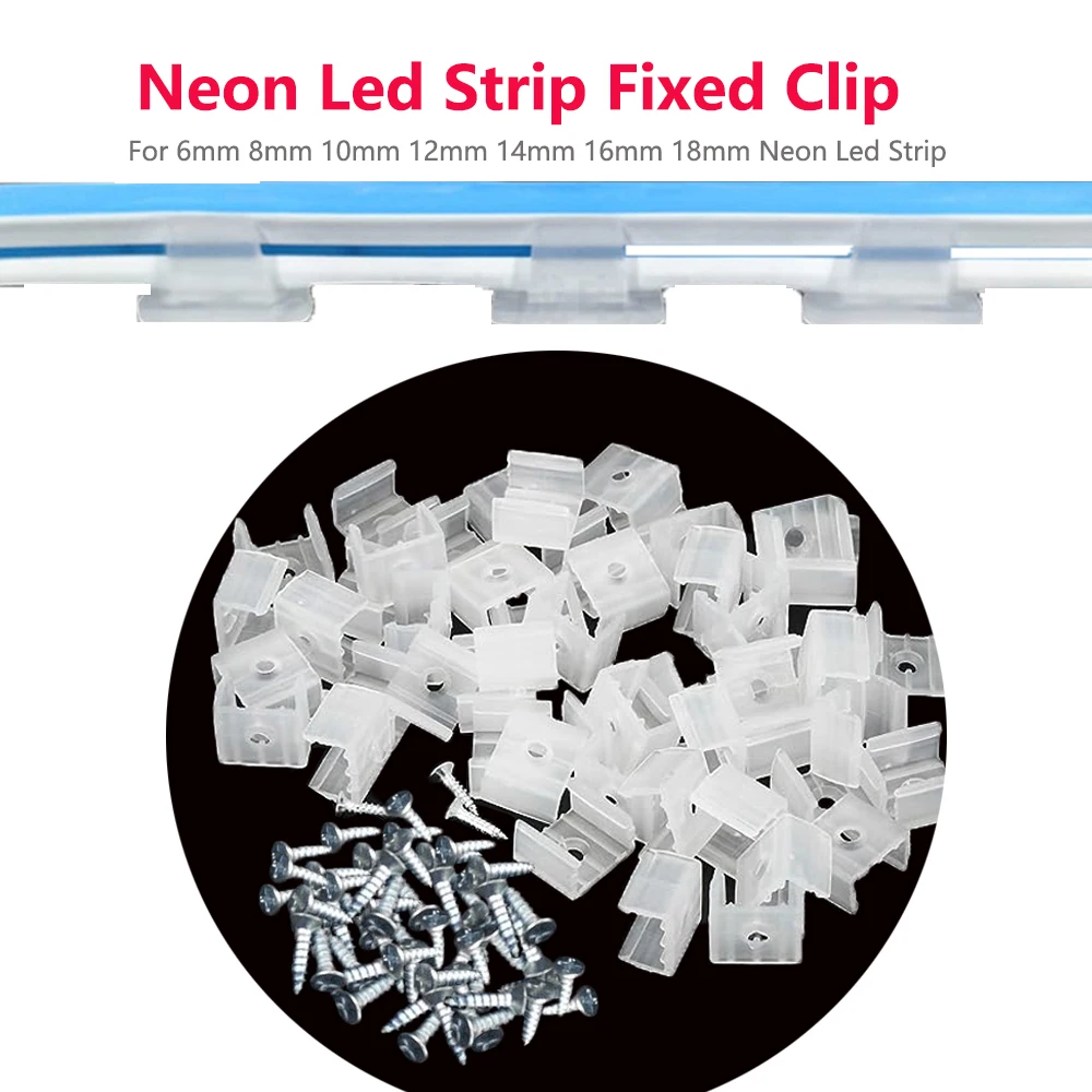 RGB-Neon-LED-Strip-Fix-Clips-Holder-Connector-Accessories-For-5050-Neon ...
