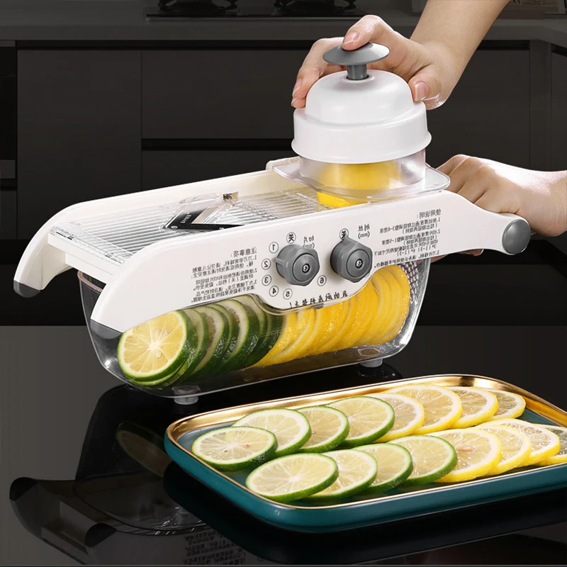 5-Types-Adjustable-Mandoline-Slicer-Lemon-Grater-Vegetable-Slicer-With ...