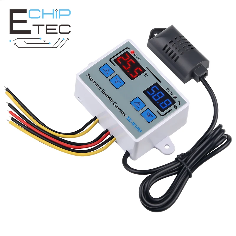 XK W1099 dupla digital termostato humidistat termômetro higrômetro termômetro regulador de ...