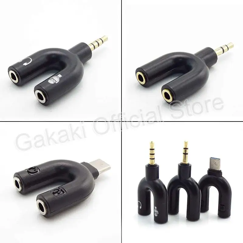 3.5mm Jack Microphone Converter Audio Adapter Headset Headphone Mic ...