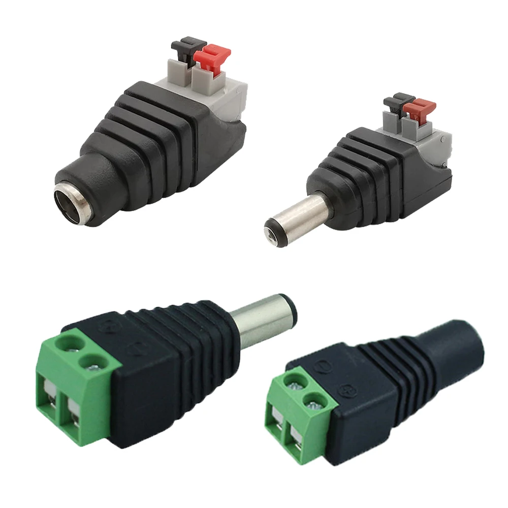 5pcs-12V-DC-Power-Connector-Plug-Jack-Male-Female-Socket-Barrel-2-1mm-x ...