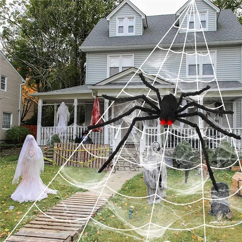 5-7M-Huge-Spider-Web-for-Halloween-Party-Decorations-white-Giant ...