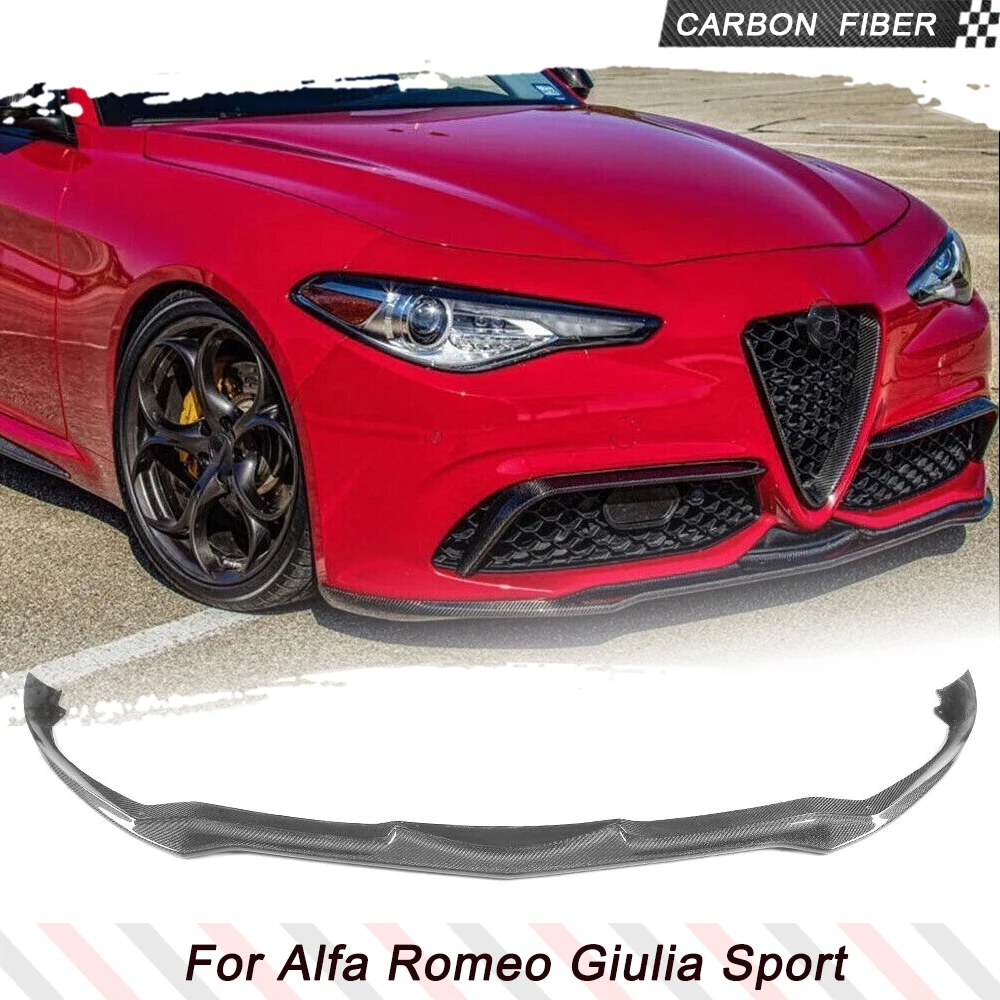 Carbon-Fiber-FRP-Car-Front-Bumper-Lip-Spoiler-Splitters-for-Alfa-Romeo ...