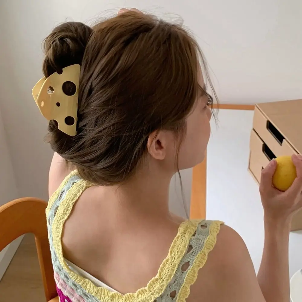 Creative-Acetic-Acid-Cheese-Acetate-Hair-Claw-Y2k-Yellow-Hair-Clip ...