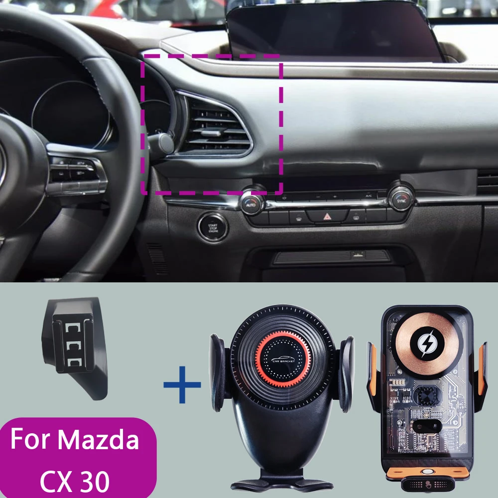 For-Mazda-CX-30-CX-30-CX30-2020-2021-Car-Phone-Mount-Wireless-Charger ...
