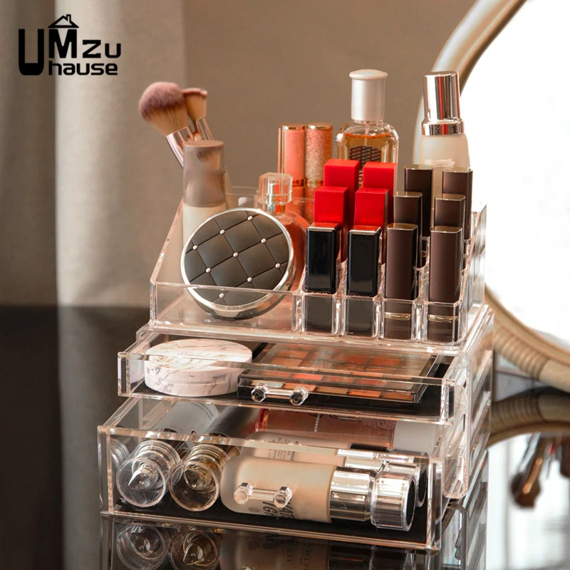Makeup-Drawer-Boxes-Clear-Divided-Display-Acrylic-Case-Jewelry-Lipstick ...
