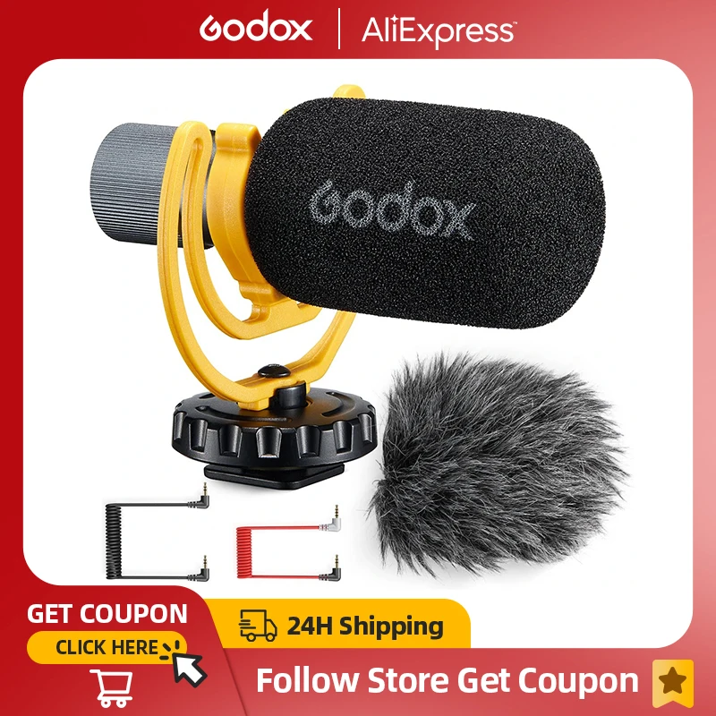 Godox-VS-Mic-Microfone-Compact-Shotgun-3-5mm-Mic-para-iPhone-Smartphone ...