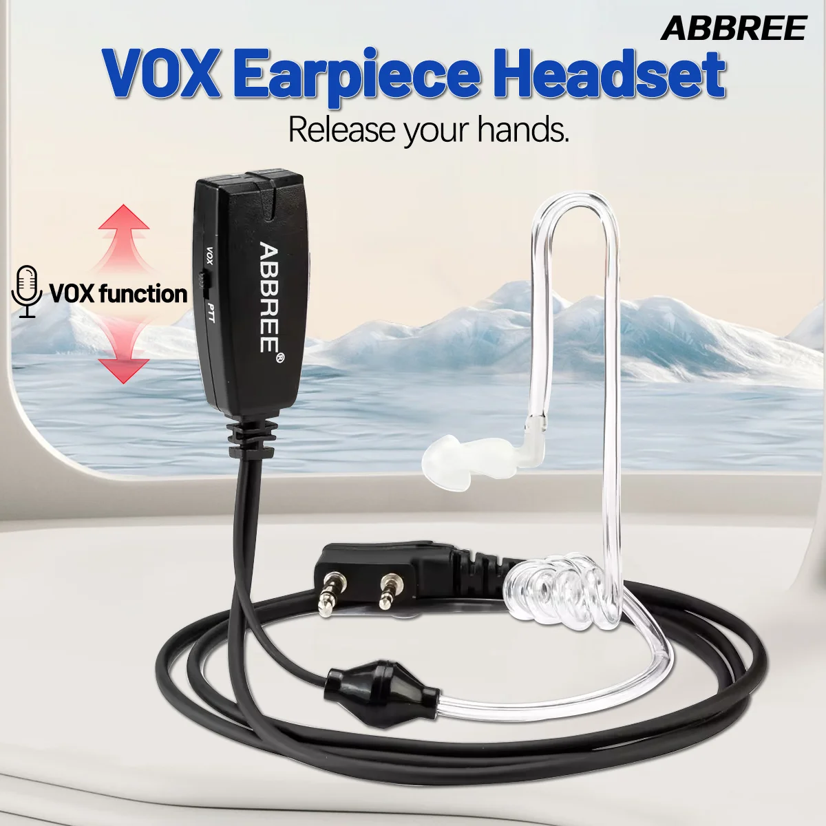 Abbree Headset Mic Earphone 2 Pin Plug With VOX hands-free function For ...