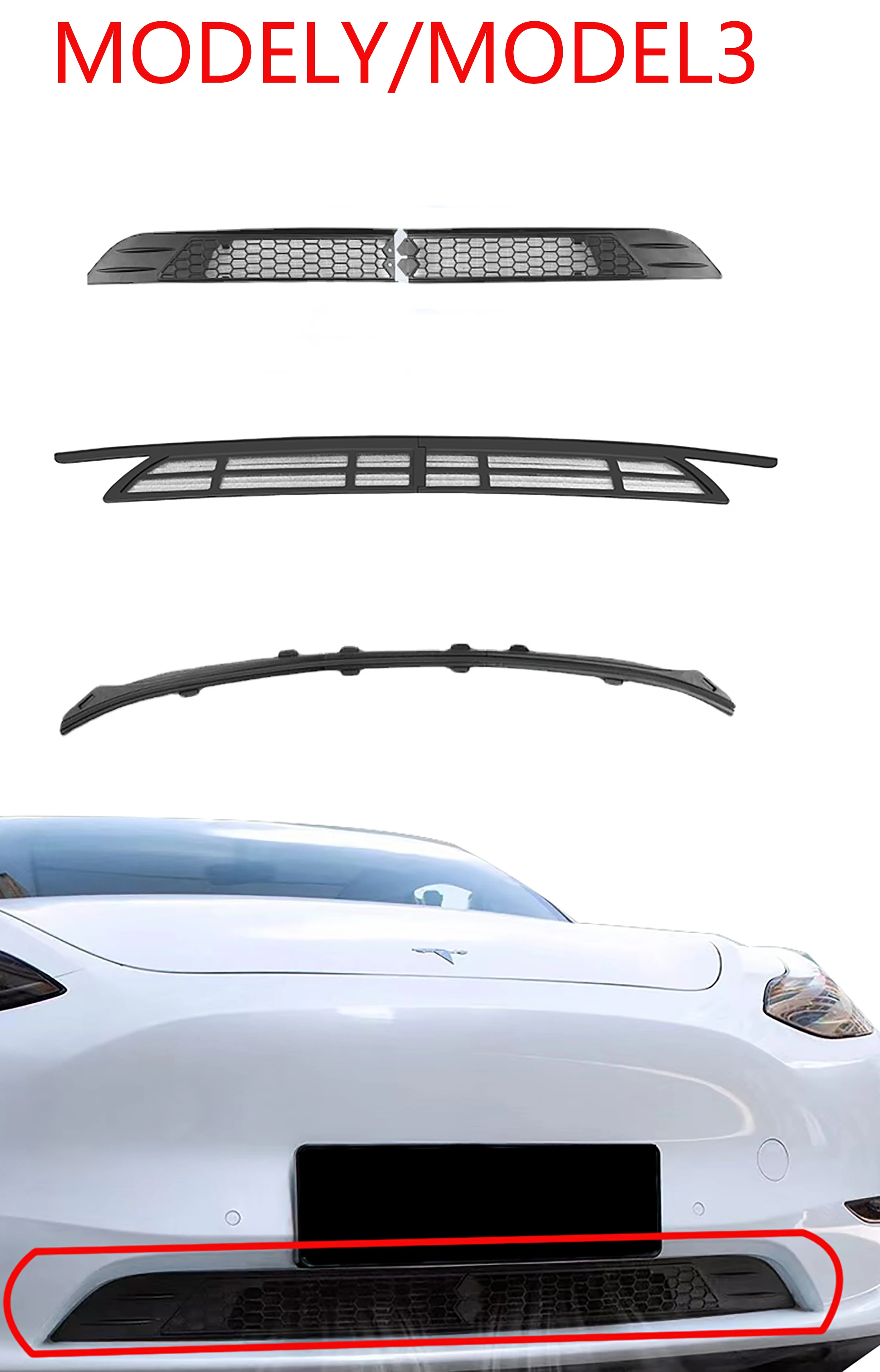 Suitable for Tesla Model 3/Y insect screen cover water retaining strip ...