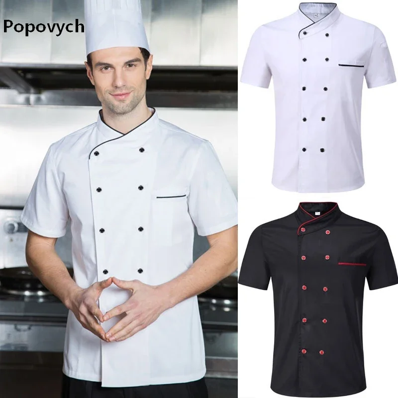 Classic-Cook-Shirt-Chef-Coat-Jacket-Short-Sleeve-Restaurant-Cook ...