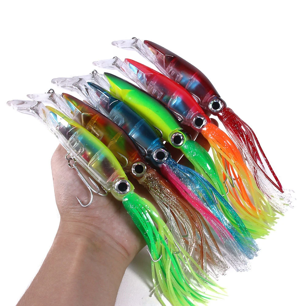 Big Octopus Bait 14cm40g Sea Fishing Long-distance Throwing Beard Squid ...