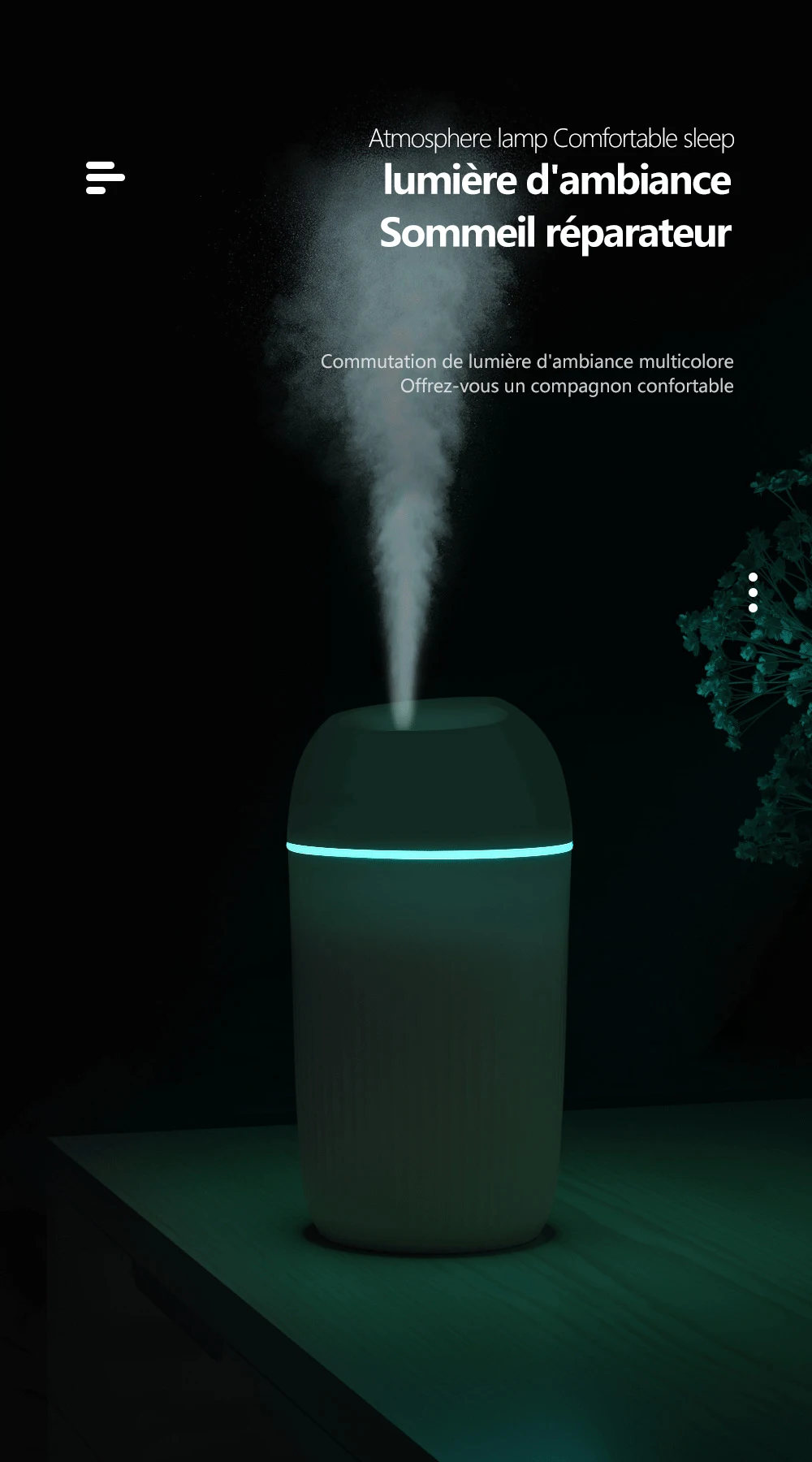 La couleur verte Humidificateur d'air et diffuseur d'huiles essentielles de grande capacité (400 ...