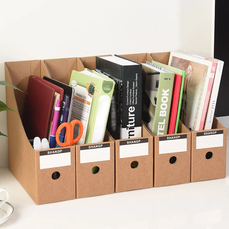 5pcs-Magazine-Files-Kraft-Paper-File-Holder-Cardboard-Standing-Magazine ...