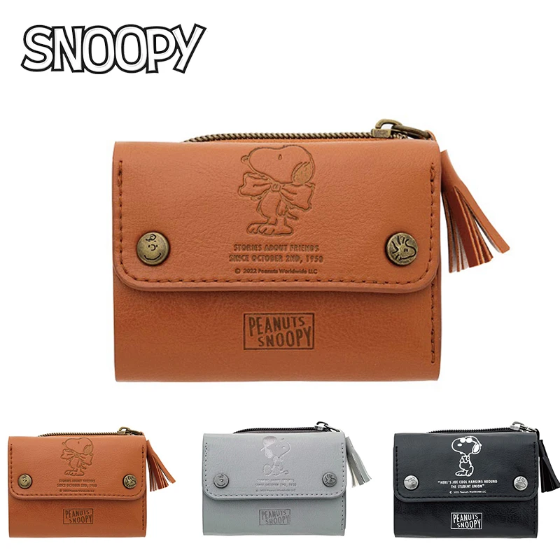 Snoopy-Leather-Wallet-Men-Women-Clip-Tassel-Coin-Wallet-Small-Short ...