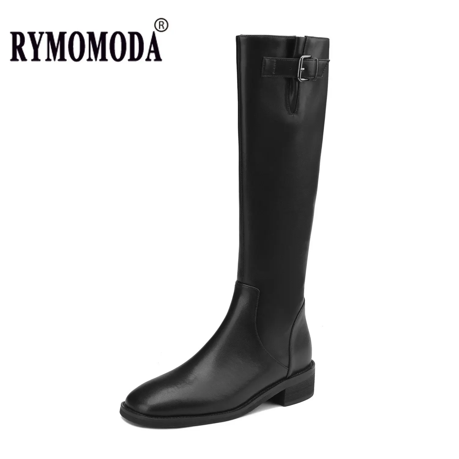 Botas-hasta-la-rodilla-de-cuero-de-vaca-genuino-para-mujer-botines-de ...