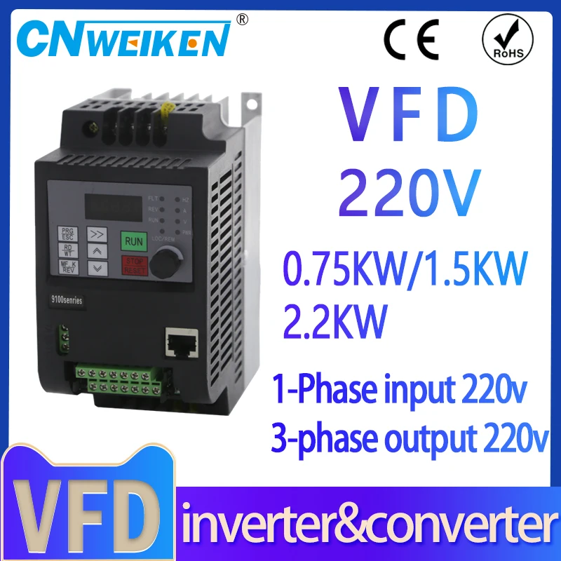Multiple-protection-WK600D-VFD-1-phase-220V-input-inverter-3-phase-220V ...