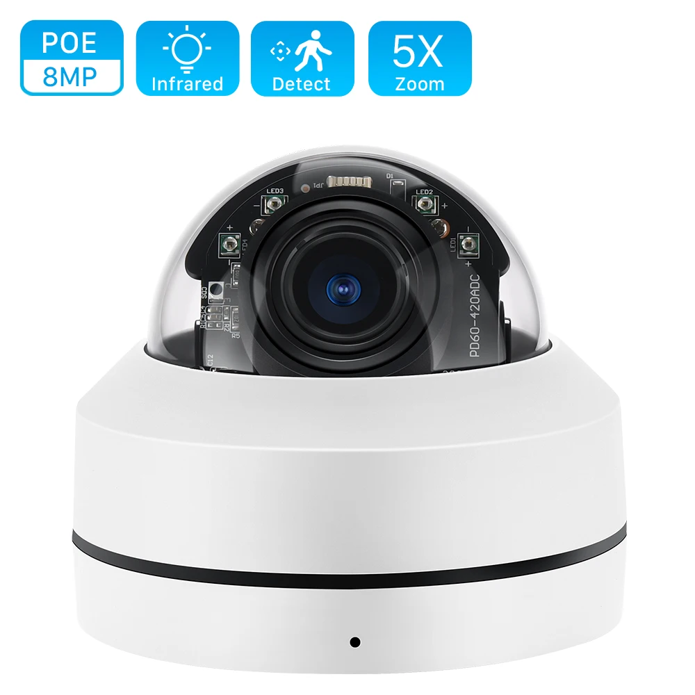 8MP 4K PTZ IP Camera Outdoor PoE Onvif 5X Optical Zoom 5MP 4MP P2P ...