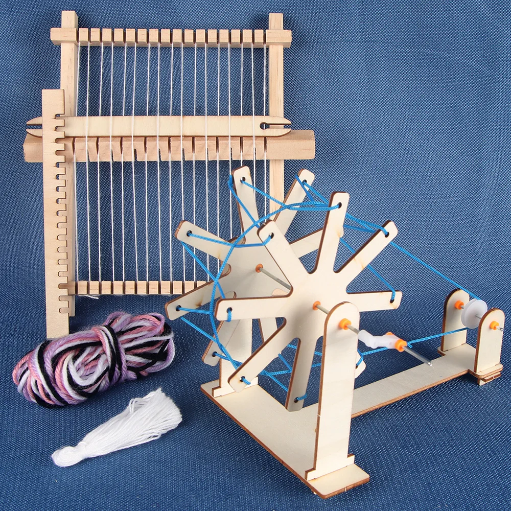 Máquina de tejer de madera DIY, Mini máquina de bobinado de lana ...